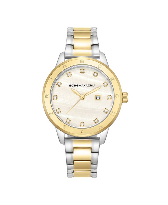 BCBGMAXAZRIA Women's Classic Two Tone Stainless Steel Bracelet Watch ...