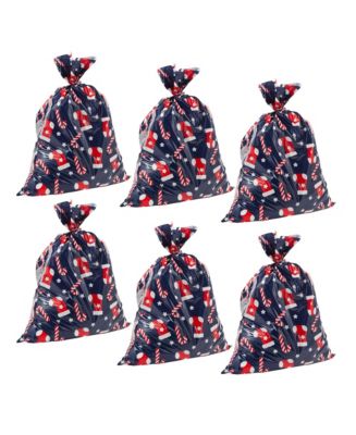 Juvale 6 Pack Jumbo Christmas Candy Cane Gift Bags, Large Plastic Gift ...
