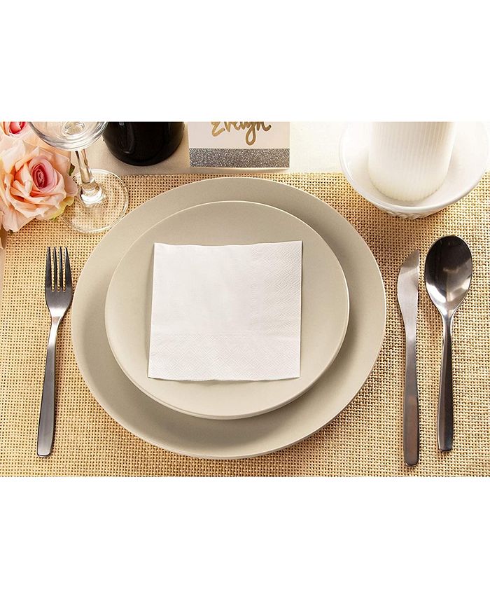 Juvale White Cocktail Napkins - 500-Pack Disposable Paper Napkins, 2 ...