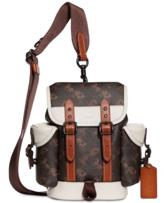 COACH Hitch Signature Canvas & Leather One-Strap Backpack - Macy's