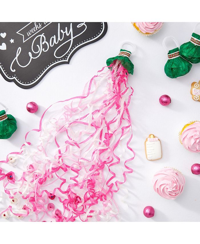 Sparkle and Bash 30 Pack Pink and White Confetti Paper Throw Streamers ...