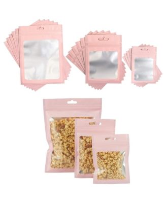 Pink Resealable Plastic Bags, Clear Storage Bags in 3 Sizes (120 Pack ...