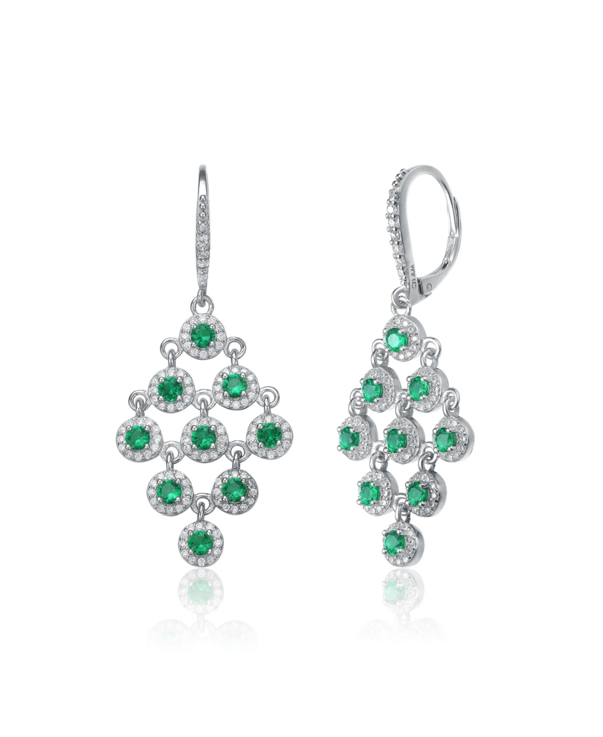 Click here for Cubic Zirconia Sterling Silver Rhodium Plated Gree... prices