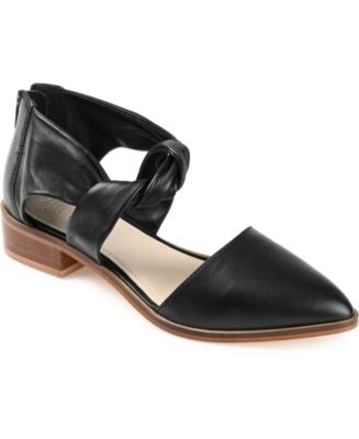 Journee Signature Women's Tayler Twisted Ankle Strap Flats - Macy's