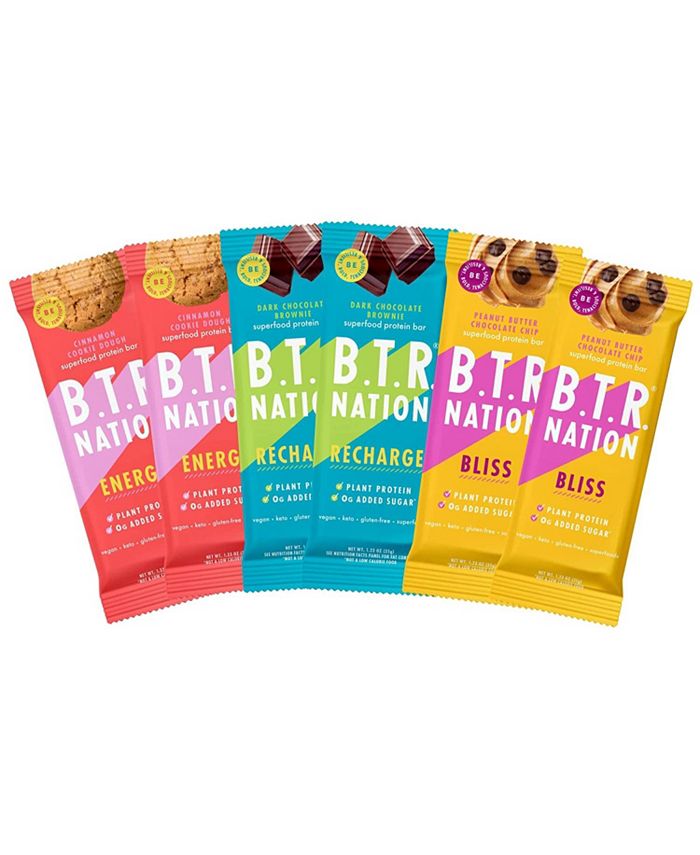 BTR Nation B.T.R. Bar Superfood Keto Protein Bars, Plant Based Vegan ...