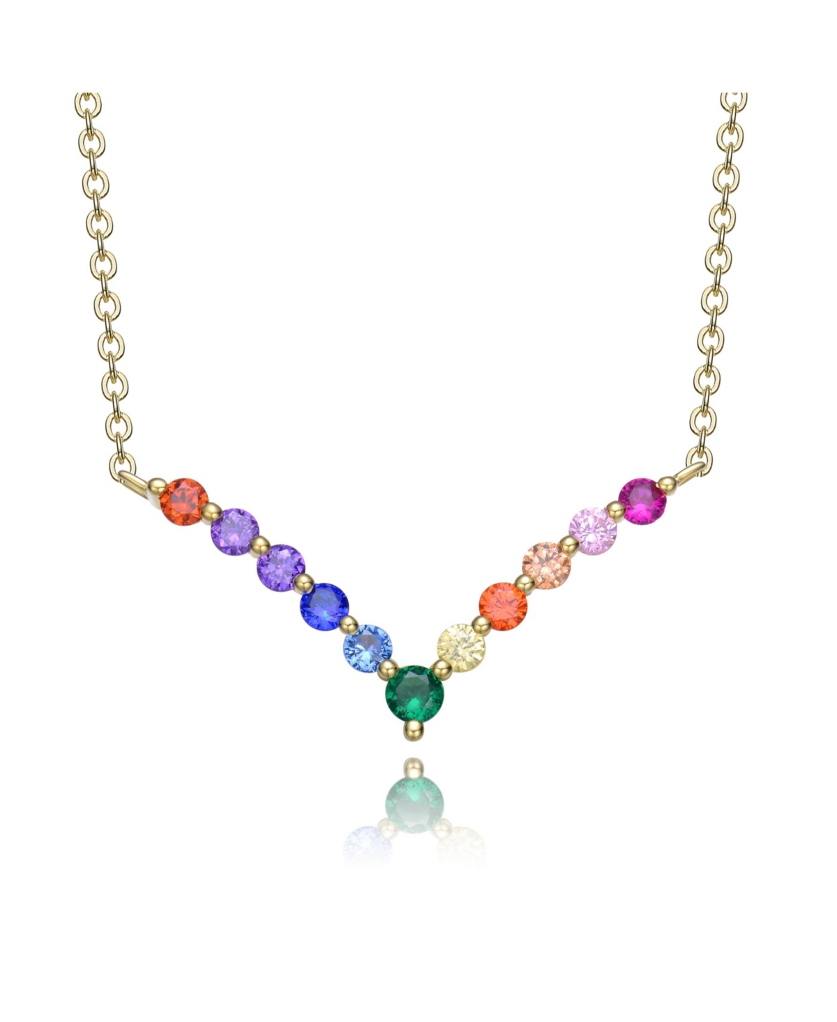 Click here for Sterling Silver Rainnbow Cubic Zirconia "V&#x... prices