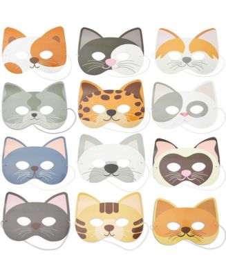 Blue Panda Cat Masks for Kids Kitten Party Paper, 24 Pack - Macy's
