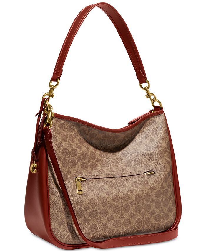 COACH Coated Canvas Signature Cary Shoulder Bag - Macy's