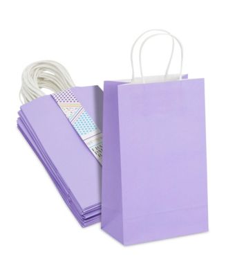 Blue Panda Paper Party Gift Bags with Handles (9 x 5.3 in, Purple, 25 ...