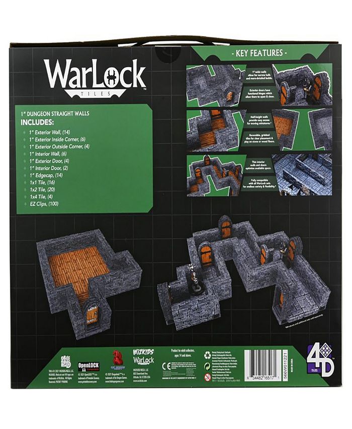 WizKids Games Warlock Tiles 1 in Dungeon Straight Walls Expansion Pack ...