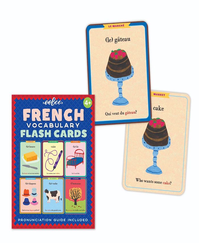 Eeboo French Vocabulary Flash Cards Set, 56 Piece - Macy's