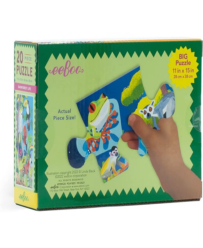 Eeboo Rainforest Life 20 Piece Jigsaw Puzzle Set - Macy's