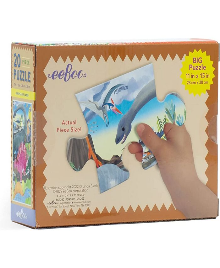 Eeboo Dinosaur Land 20 Piece Jigsaw Puzzle - Macy's