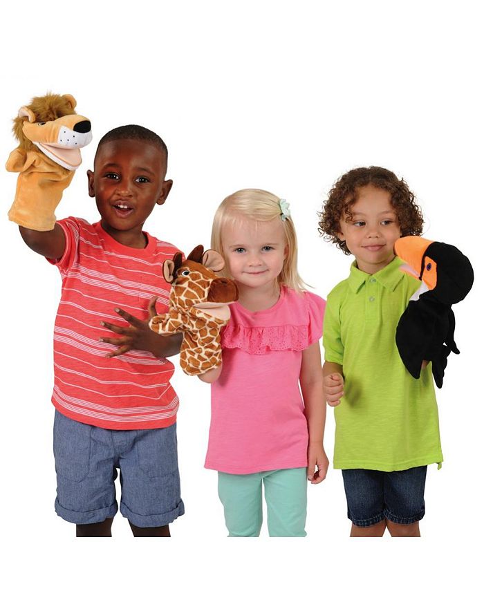 Kaplan Early Learning Safari Animal Puppets - Set of 6 - Macy's