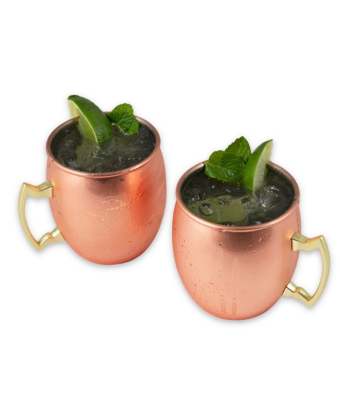 Wolfgang Puck Copper Mule Mugs – Set of 4, 18 OZ, Copper Exterior ...