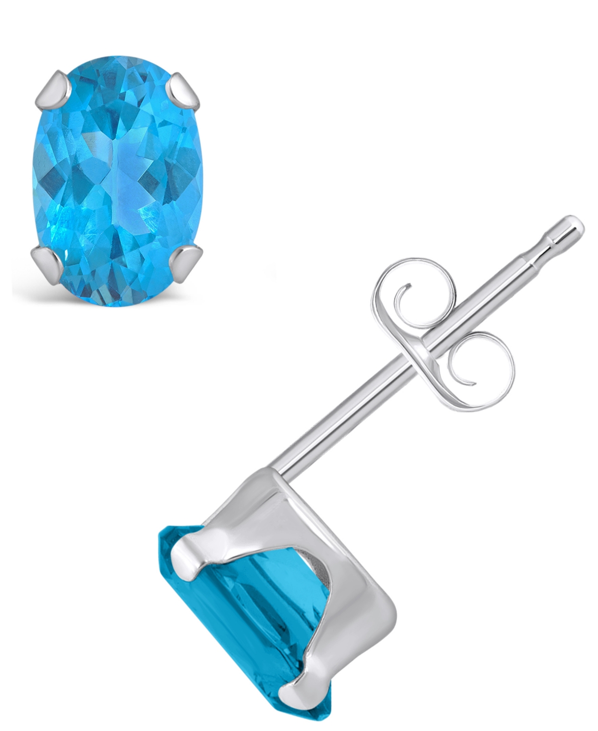 Click here for Macys Gemstone Stud Earrings in 10k White Gold - B... prices