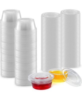 Zulay Kitchen 50 Pack Clear Jello Shot Cups with Lids - Disposable ...