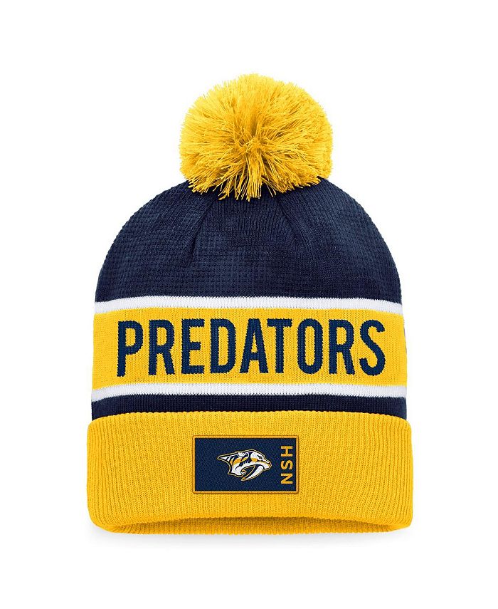 Fanatics Men's Gold, Navy Nashville Predators Authentic Pro Rink Cuffed ...