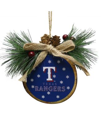 FOCO Texas Rangers Glitter Wood Stump Ornament - Macy's