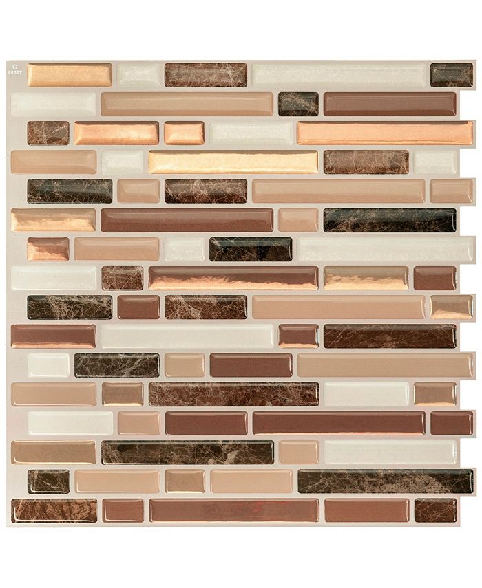 The Smart Tiles Smart Tiles Bellagio Nola 10.06 in. X 10 in. Peel and ...