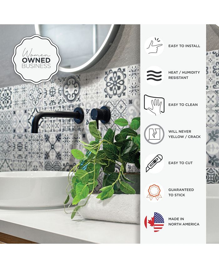 The Smart Tiles Smart Tiles Vintage Bartoli 9 in. X 9 in. Peel and ...