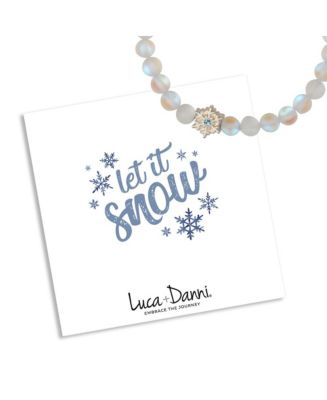 Snowflake Stretch Women's Bracelet With Clear Quartz Beads - Macy's