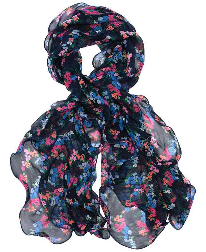 Lauren Ralph Lauren Women's Evelyn Floral Ruffle Scarf - Macy's