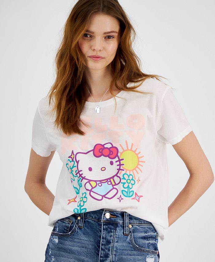 Love Tribe Juniors' Hello Kitty Short-Sleeve Graphic T-Shirt - Macy's