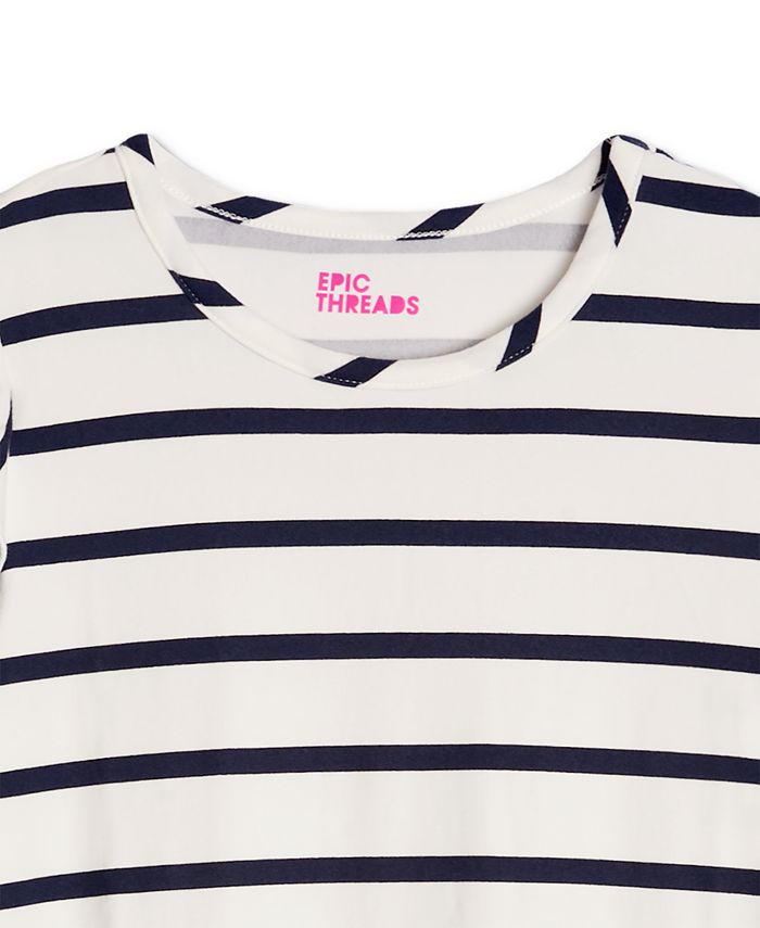 Epic Threads Little & Toddler Girls Striped Ruffle Dress, Created for ...