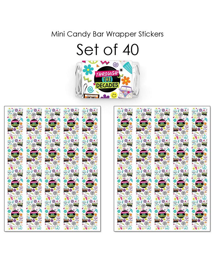 Big Dot of Happiness Through the Decades - Mini Candy Bar Wrapper ...