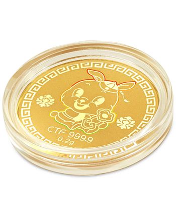 Chow Tai Fook Year of the Rabbit Coin in 24k Gold - Macy's