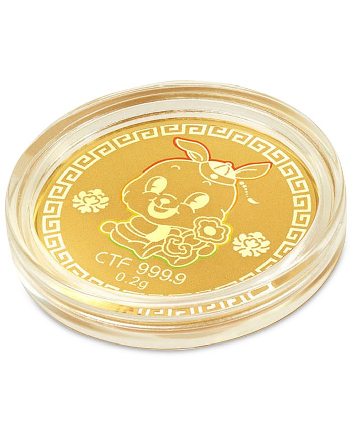 Chow Tai Fook Year of the Rabbit Coin in 24k Gold - Macy's