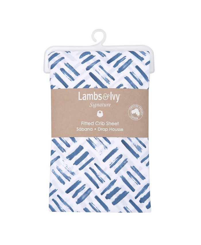 Lambs & Ivy Signature Crosshatch Organic Cotton Navy Blue Fitted Crib ...