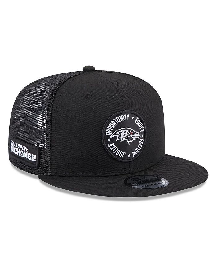 New Era Men's Black Baltimore Ravens 2022 Inspire Change Trucker 9FIFTY Adjustable Snapback Hat ...