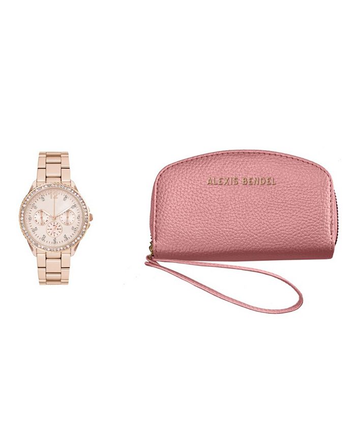 Alexis Bendel Women's Analog Rose Gold-Tone Metal Alloy Bracelet Watch ...