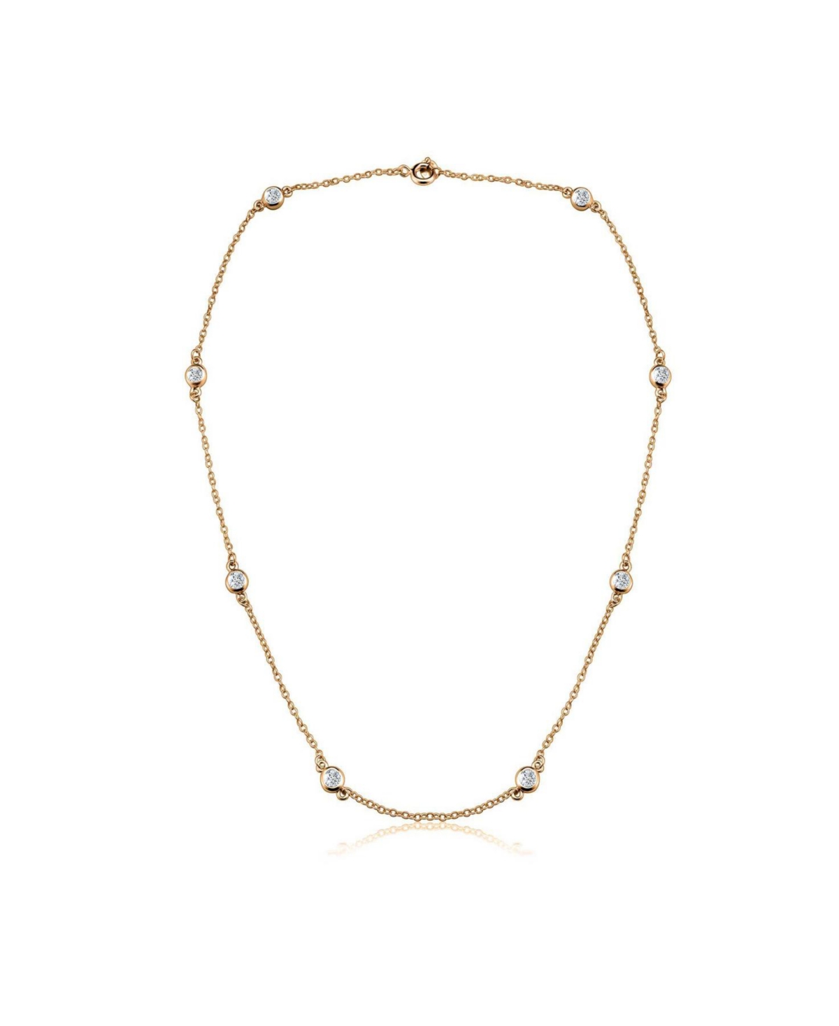 Click here for Sterling Silver Clear Cubic Zirconia Necklace - Go... prices