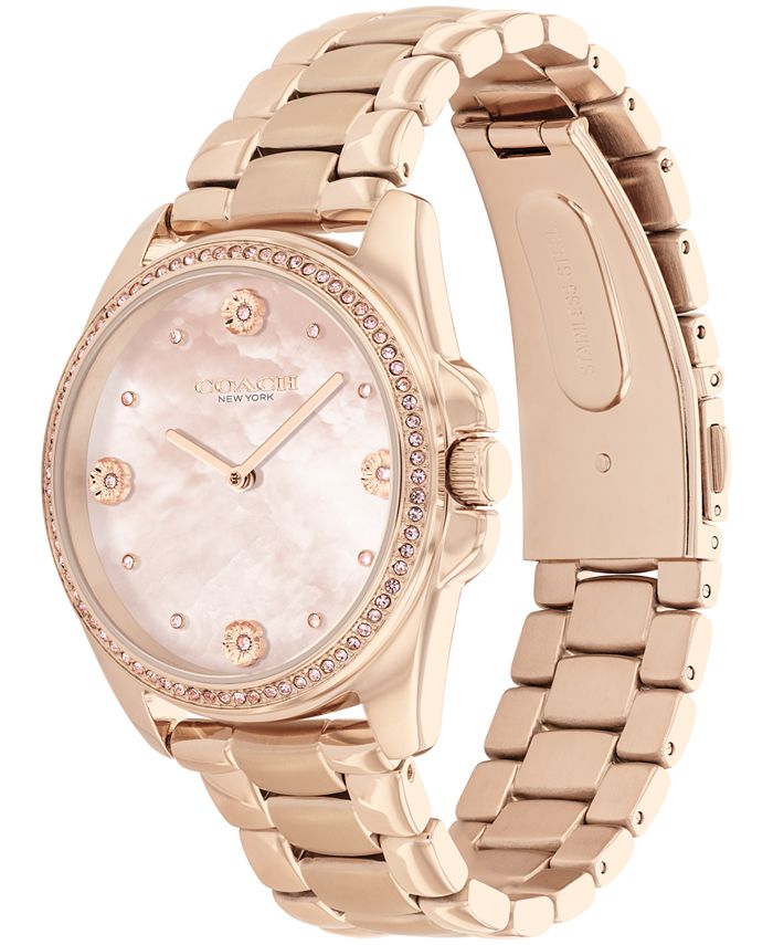 COACH Women's Greyson Quartz Rose Gold-Tone Stainless Steel Bracelet ...