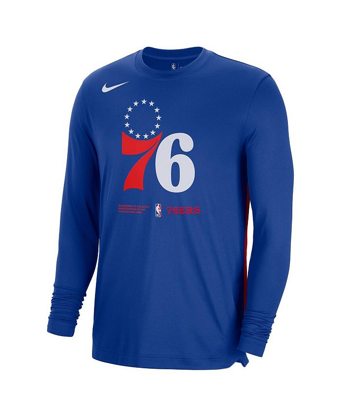 Nike Men's Royal Philadelphia 76ers Pre-Game Shooting Performance Long ...