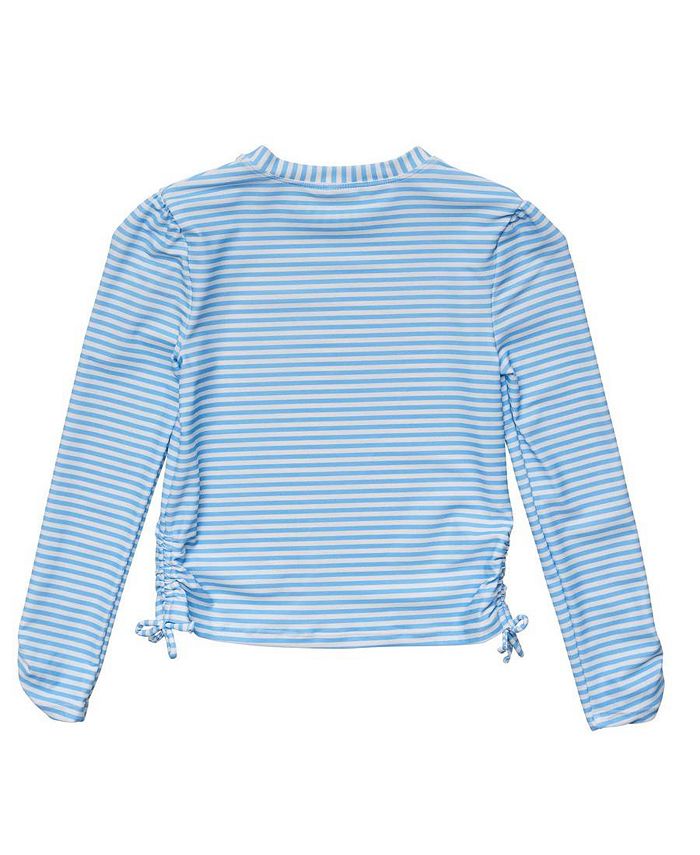 Snapper Rock Toddler, Child Girls Cornflower Stripe Sustainable LS Rash ...
