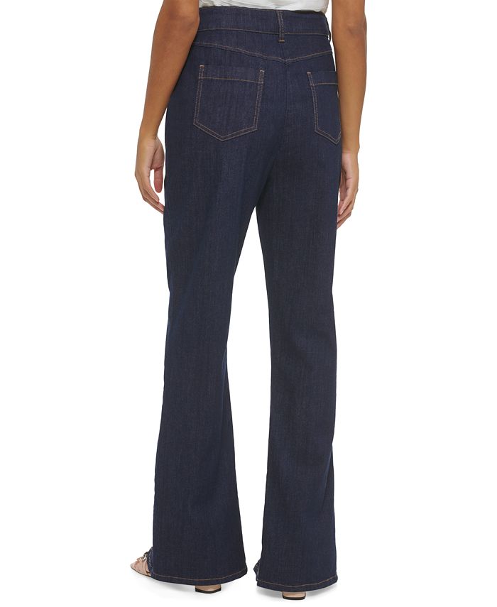 Calvin Klein Women's Denim Slit-Hem Pants - Macy's
