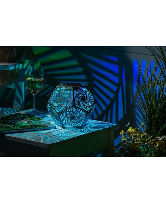 Evergreen Solar Color Changing Metal Cut Out Lantern, Small- 8x7x8 in ...