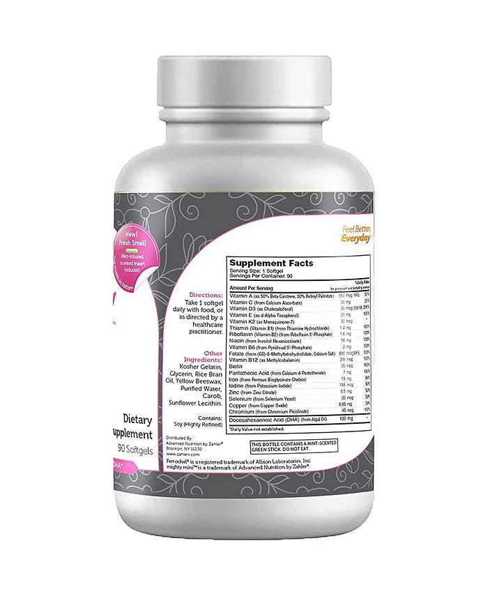 Zahler Mighty Mini Once-Daily Prenatal Vitamins With DHA - 90 Softgels ...