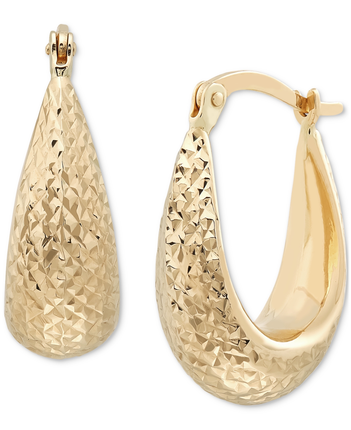 Click here for Graduated Textured Chunky Oval Hoop Earrings in 14... prices