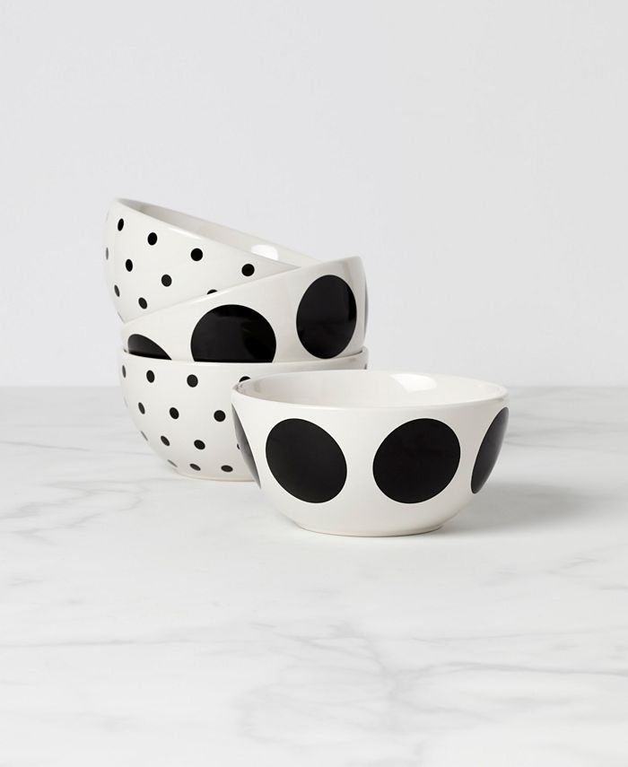 Kate Spade on the Dot Assorted All-Purpose Bowls 4 Piece Set, Service ...
