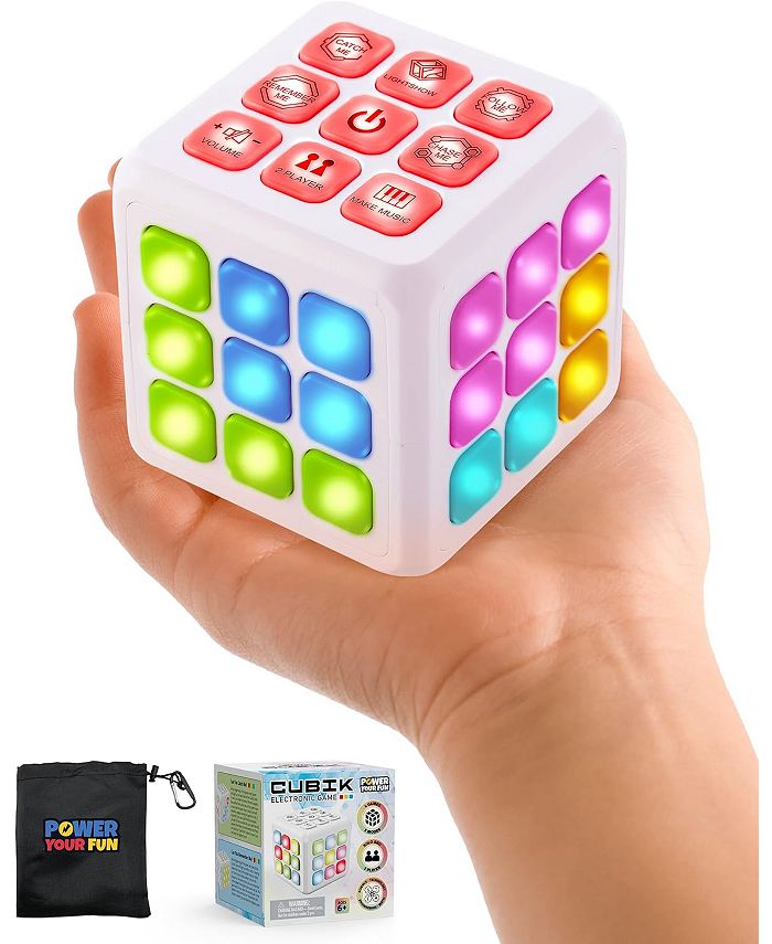 Power Your Fun Cubik LED Flashing Cube Memory Game - White - Macy's
