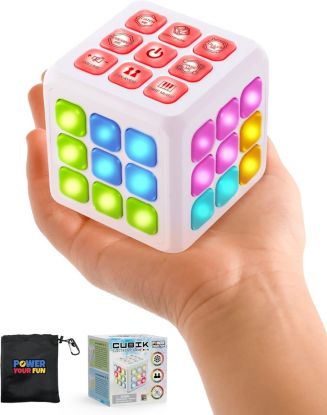 Power Your Fun Cubik LED Flashing Cube Memory Game - White - Macy's