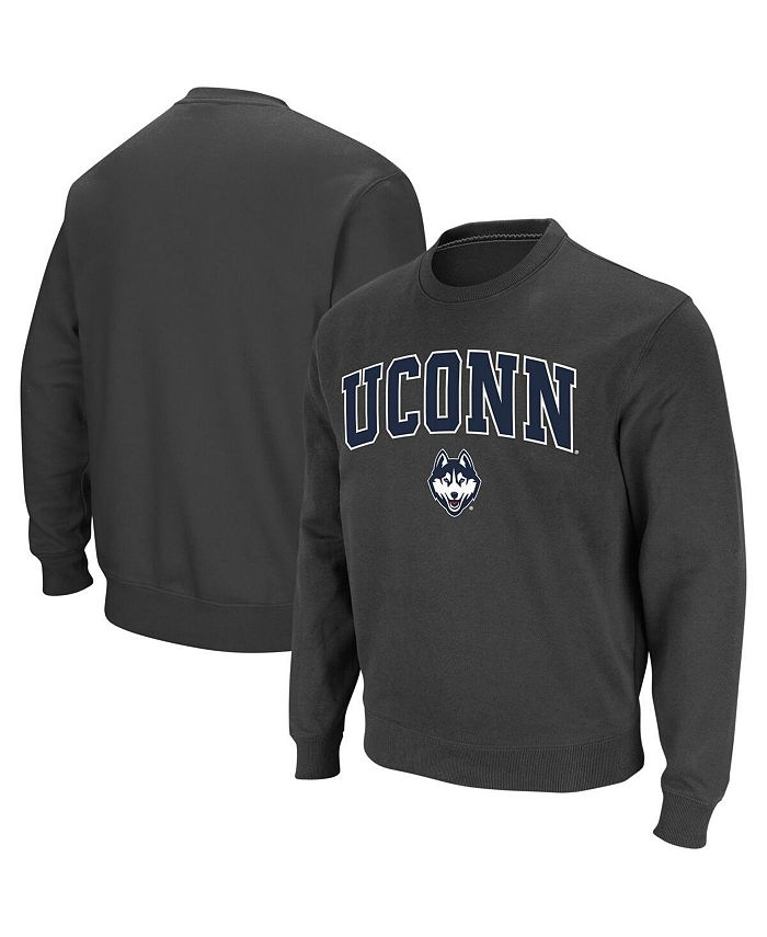Colosseum Men's Charcoal UConn Huskies Arch and Logo Crew Neck ...