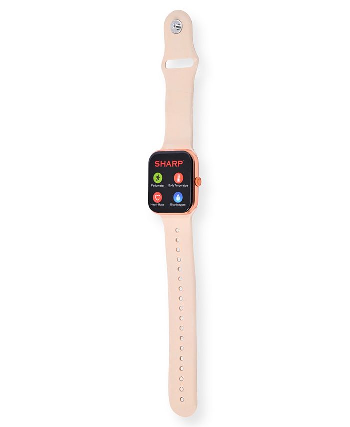Sharp Unisex Blush Pink Silicone Smart Watch 38mm - Macy's