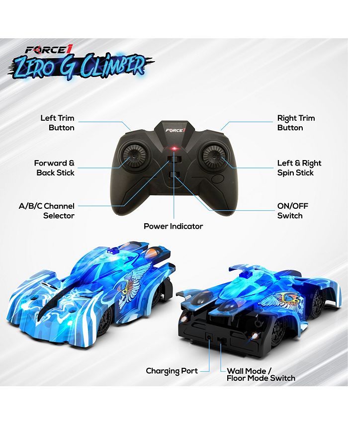Force1 Zero G Blue Wall Climbing Remote Control Car for Kids - Macy's