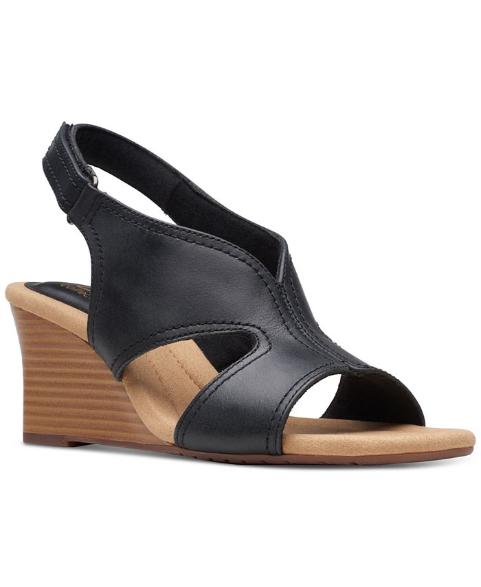 Clarks Women's Kyarra Aster Cutout Wedge Sandals - Macy's